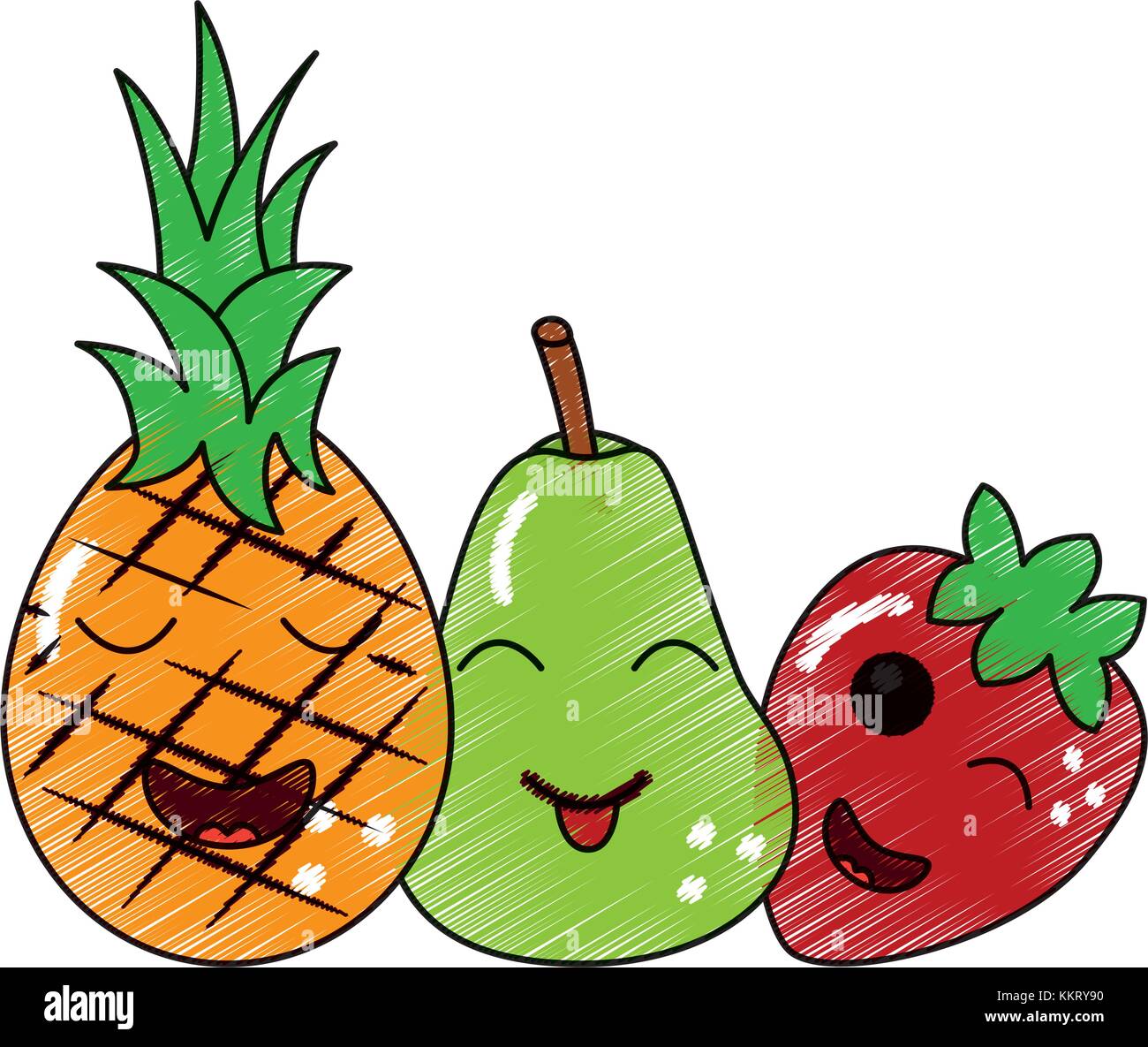 Cartoon Sweet Pineapple Tropical Fruit Stock Photos & Cartoon Sweet ...
