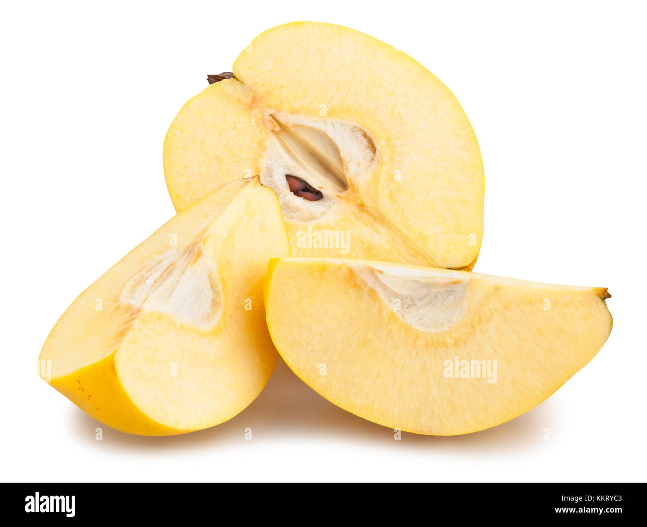 sliced quince path isolated Stock Photo - Alamy
