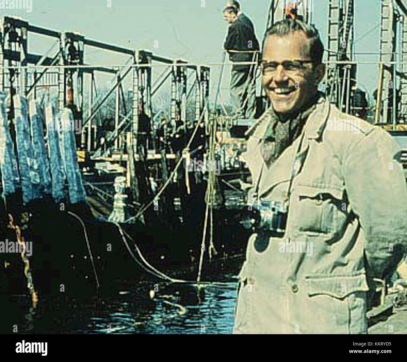 A photograph of Swedish diver and marine archaeologist Anders Franzen ...