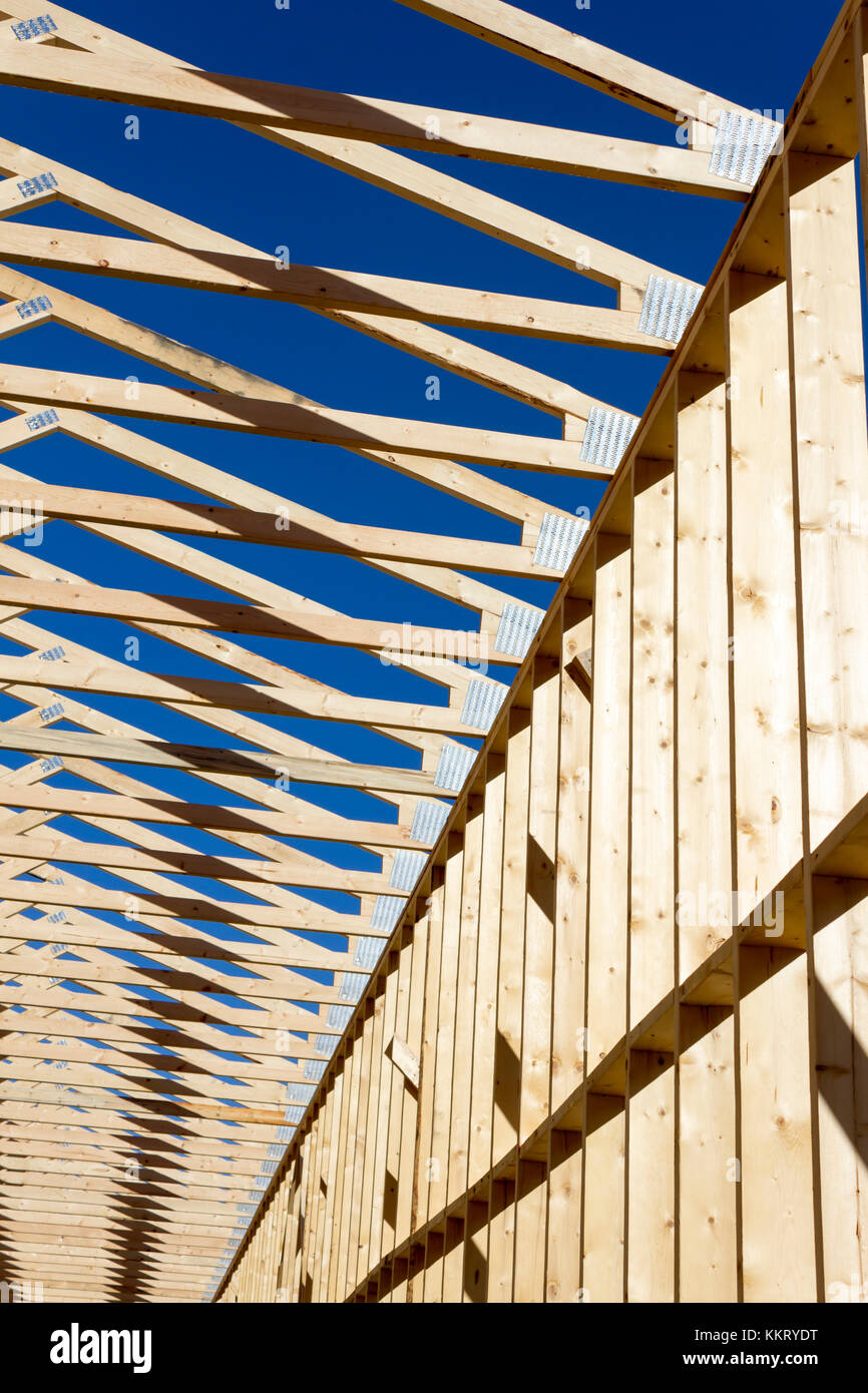 Wood construction frame of housing development detached house ...