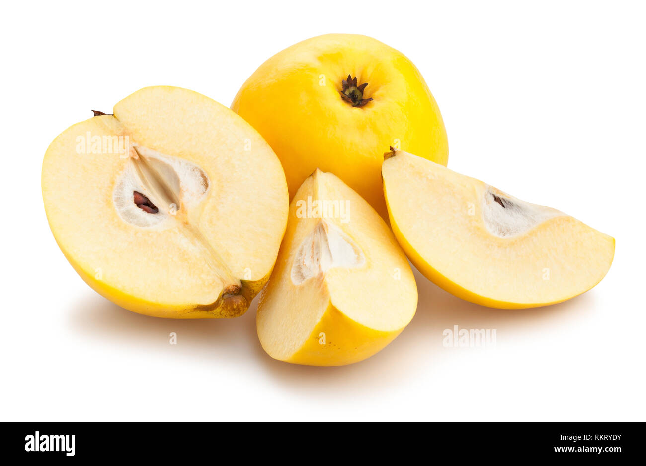 sliced quince path isolated Stock Photo - Alamy