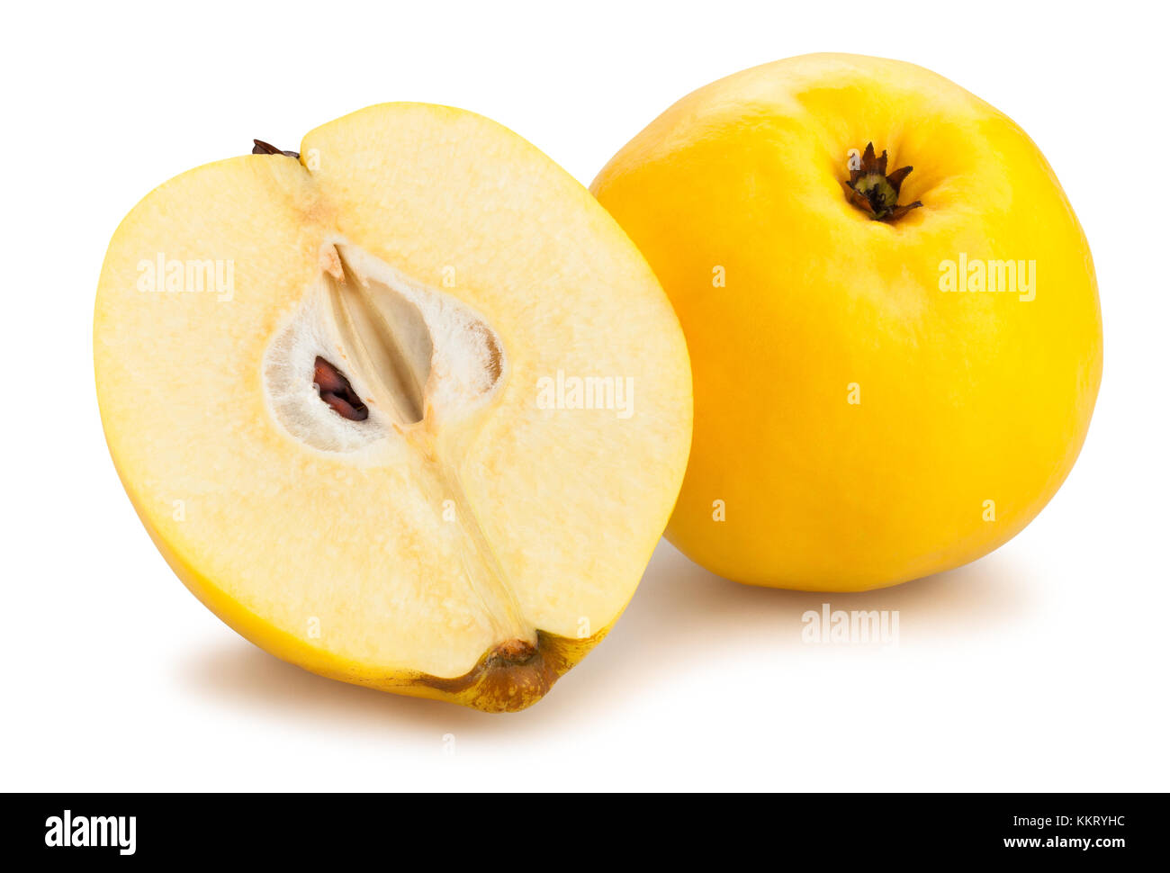 sliced quince path isolated Stock Photo - Alamy