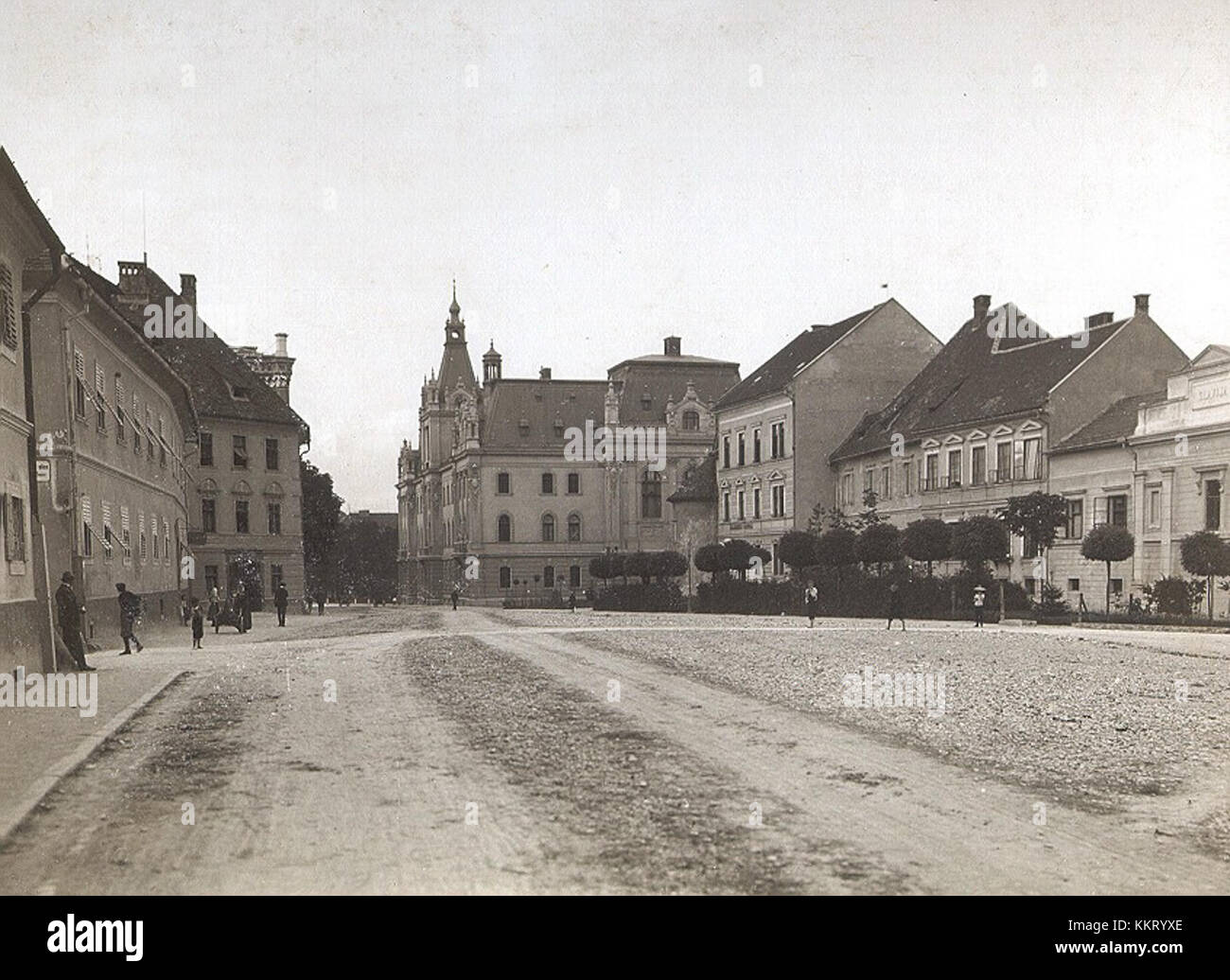 The photograph captures the construction of buildings along Vegova ...
