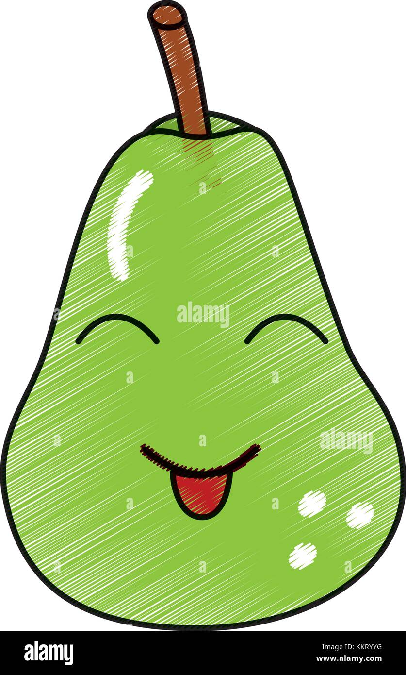 kawaii fruit pear character cartoon image Stock Vector Image & Art - Alamy