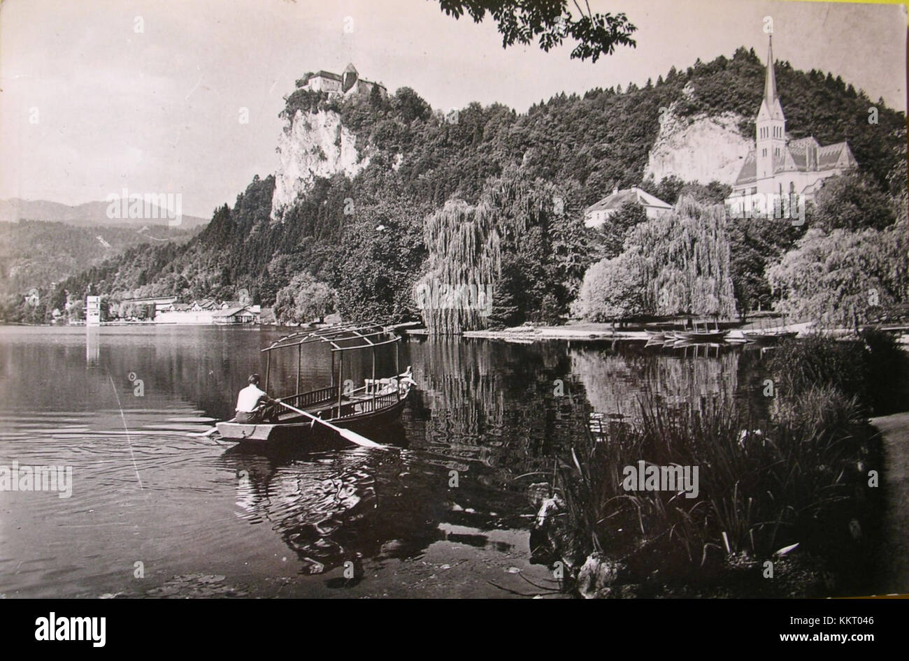 A 1962 postcard of Bled, Slovenia, showcases the scenic beauty of the ...