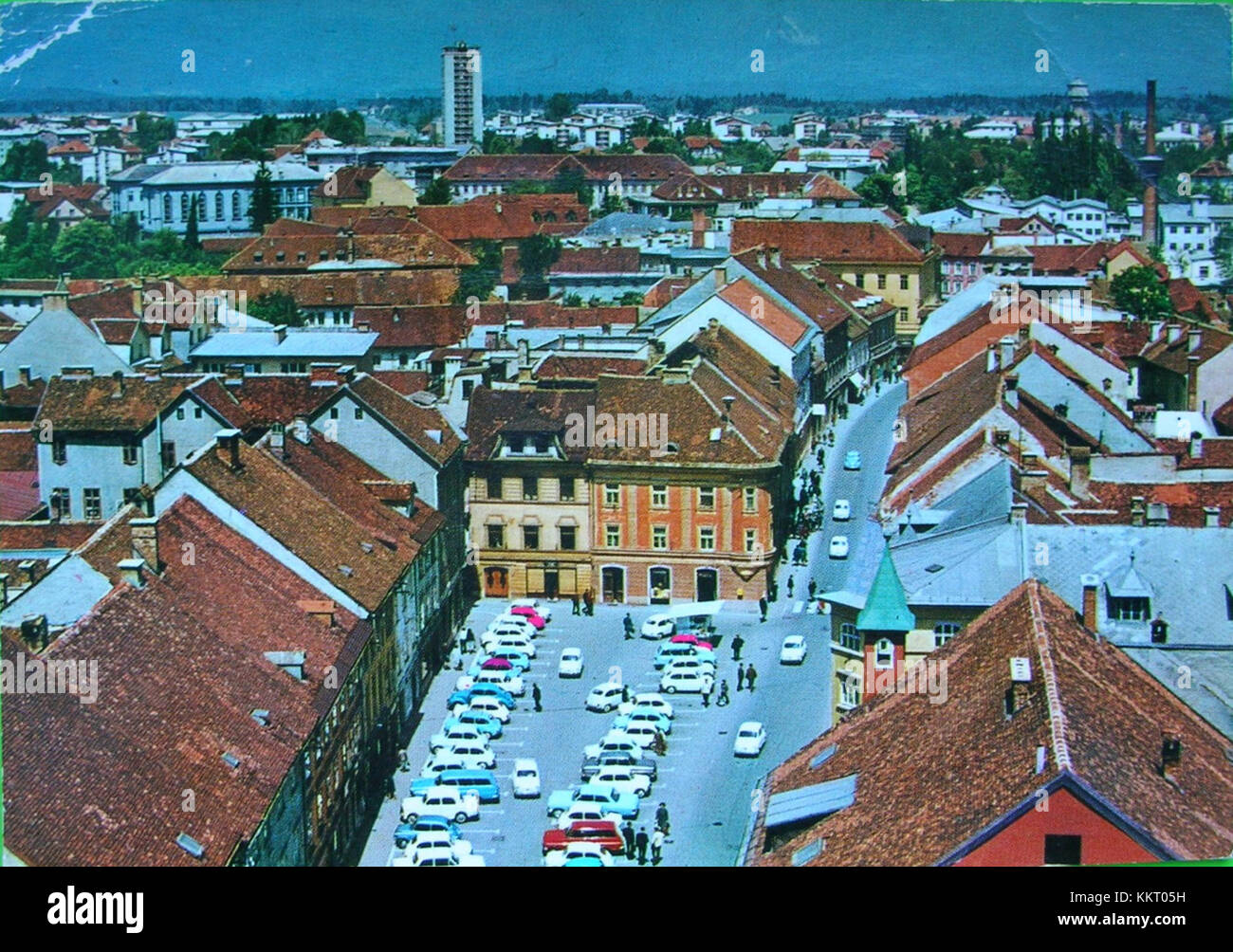 This vintage postcard depicts a scene from Kranj, a city in Slovenia ...
