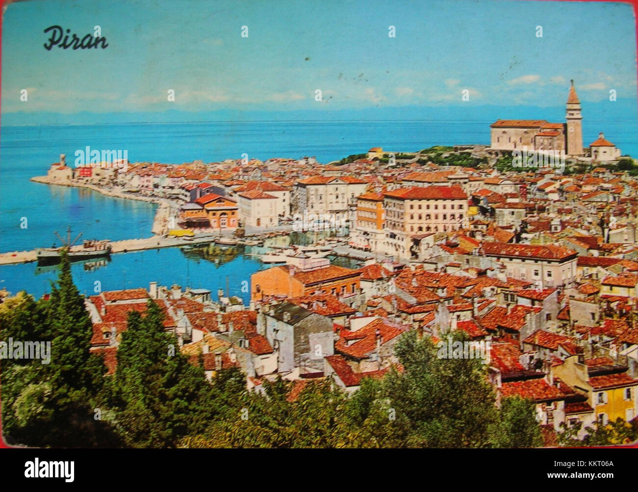 This postcard from 1969 features a scenic view of Piran, Slovenia ...