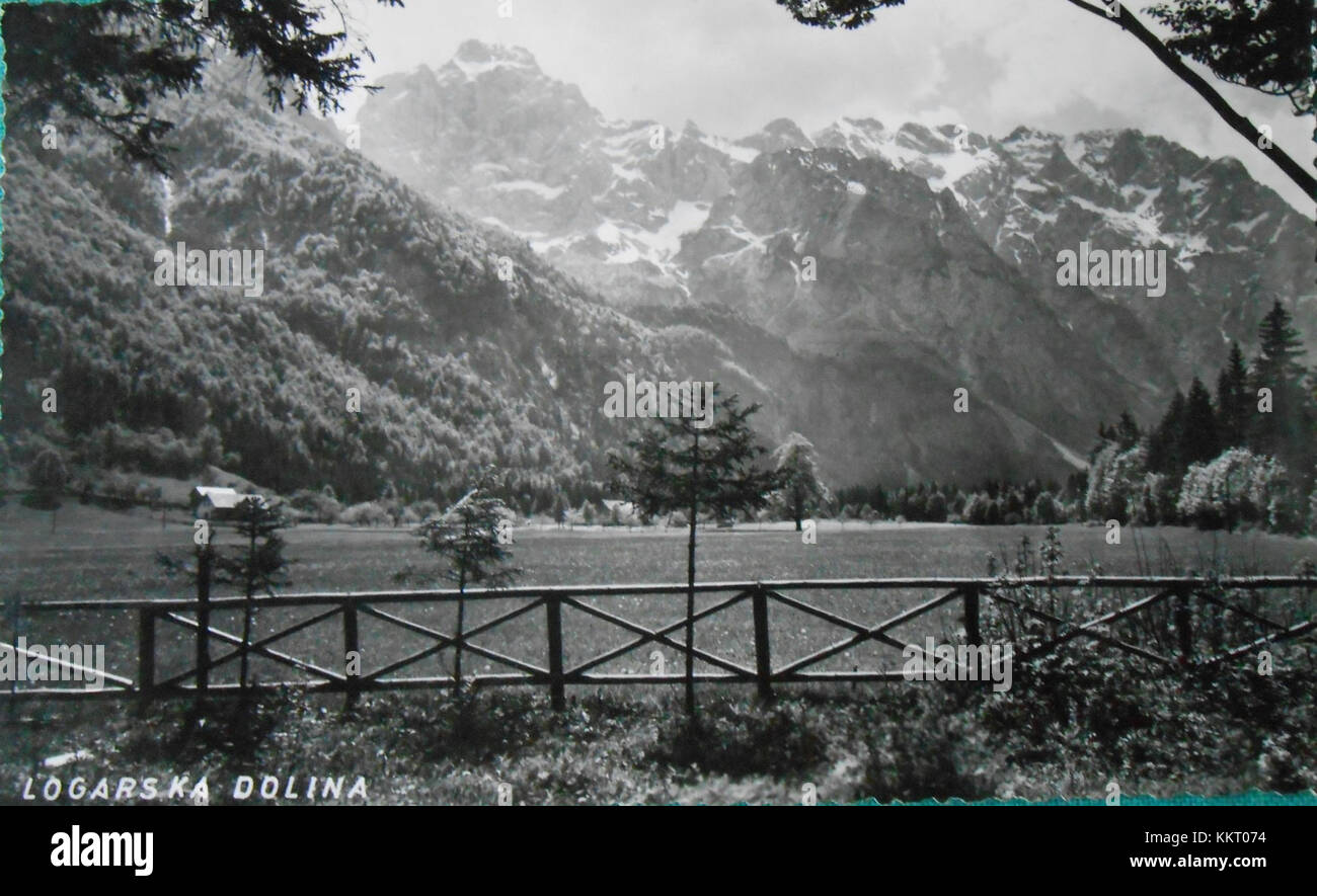 This vintage postcard from Logar Valley in Slovenia, dated 1960 ...