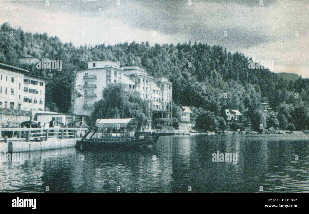 A 1951 postcard of Bled, Slovenia, showcasing the iconic scenery of the ...
