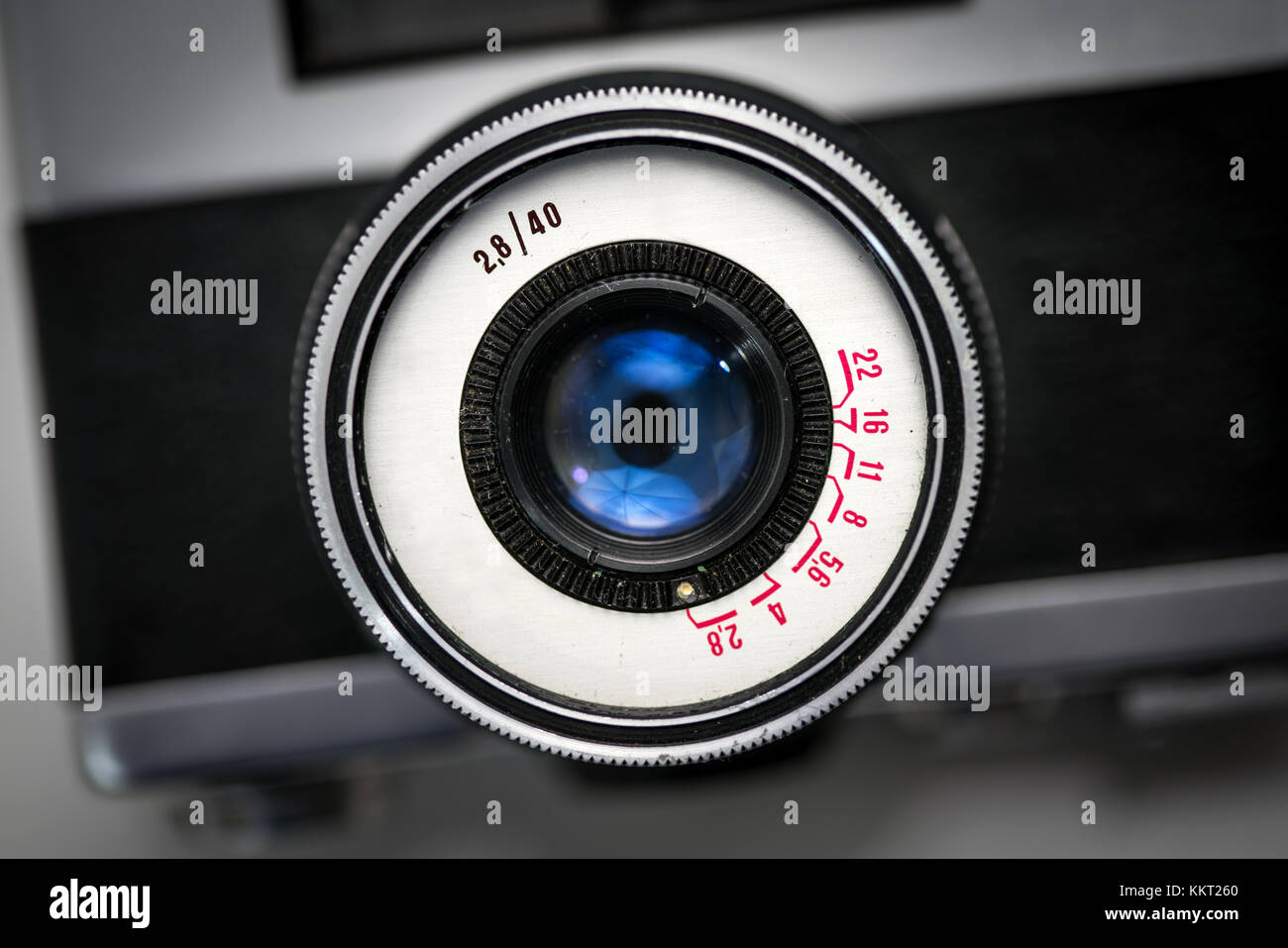 Very Old Film Camera, Focused on the Lens, Upper View Angle Shot Stock ...