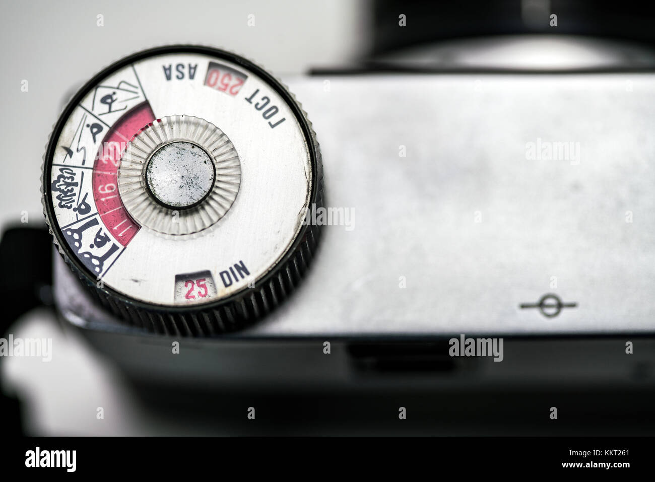 Metalic Exposure Dial System of very Old Film Camera, Close up Macro ...