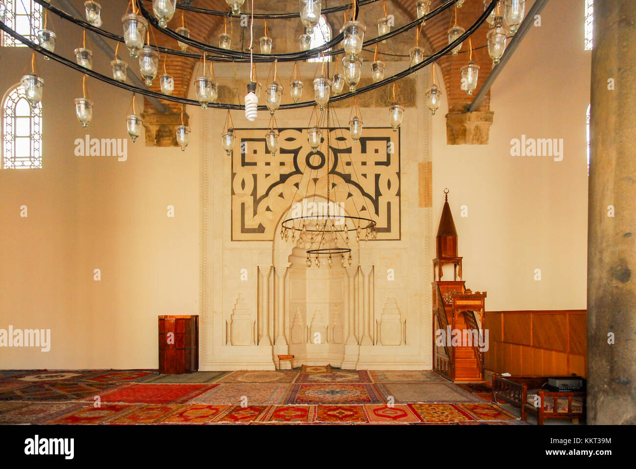 Interior of the Isa Bey Mosque, one of the oldest and most impressive ...