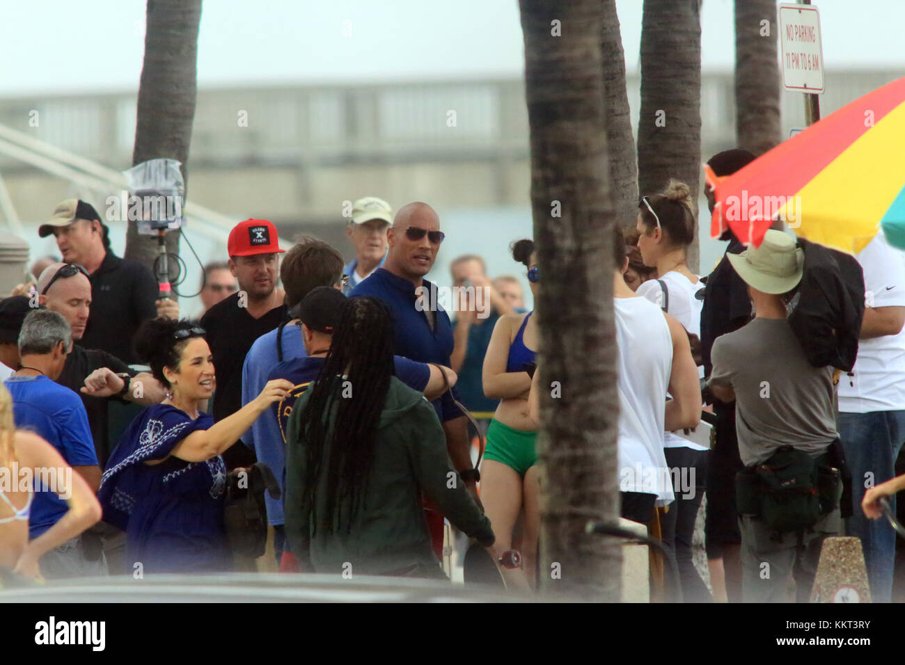 BOCA RATON, FL - FEBRUARY 24: Actor Dwayne Johnson on the beach filming ...