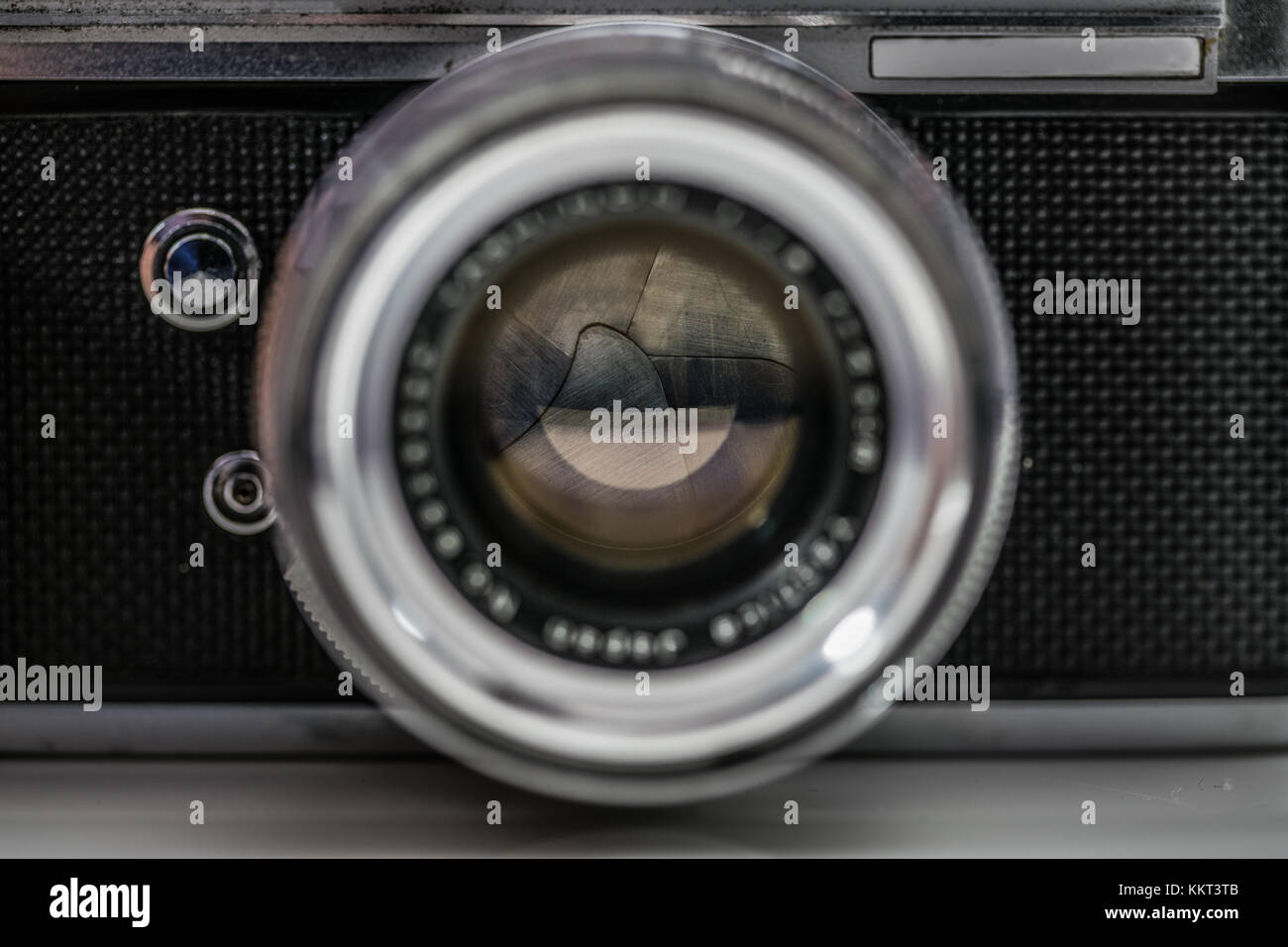 Very Old Vintage Film Camera, Studio Shot Focused on the Diaphragm ...