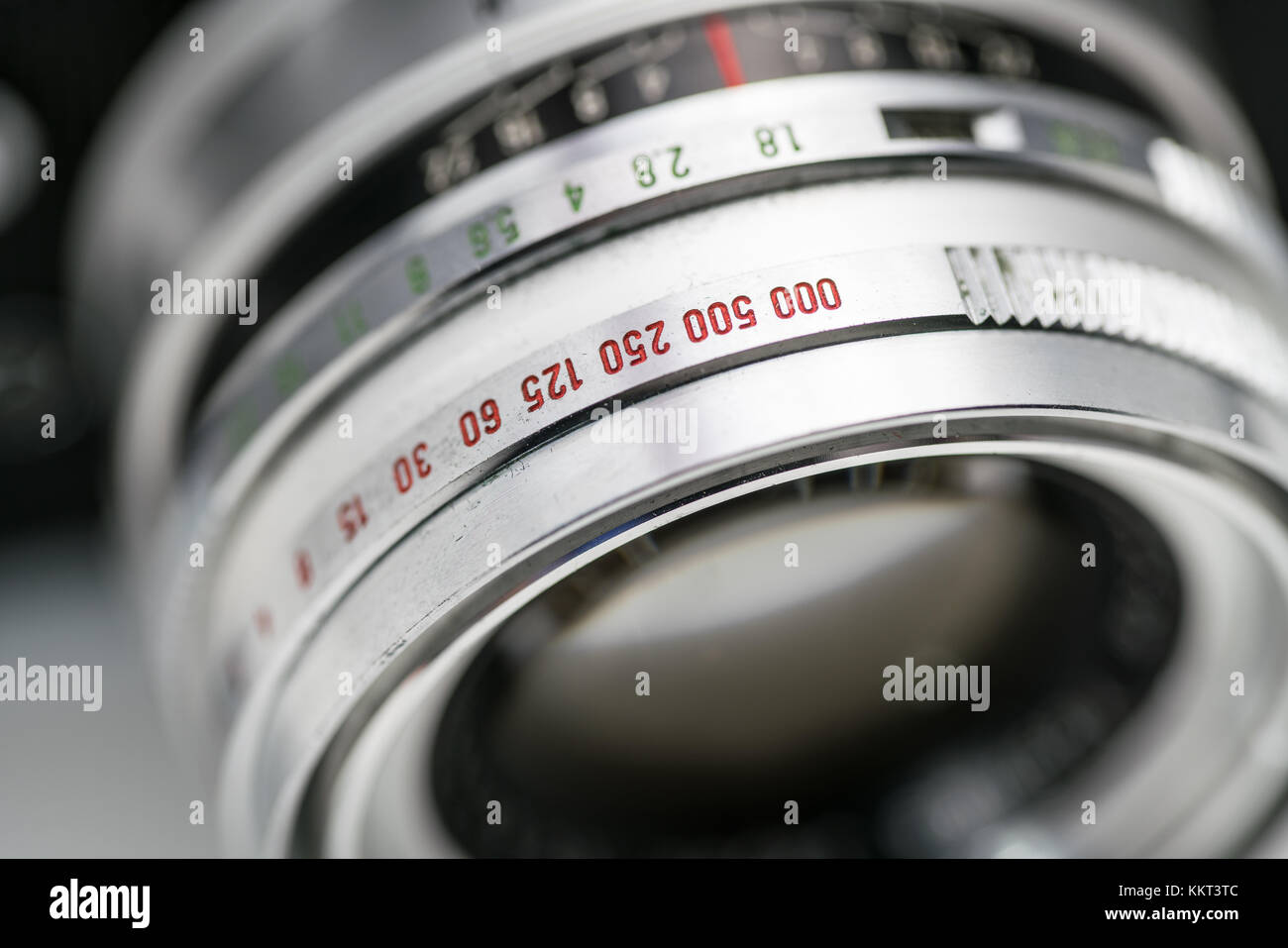 Very Old Vintage Film Camera, Macro Studio Shot Focused on the lens ...