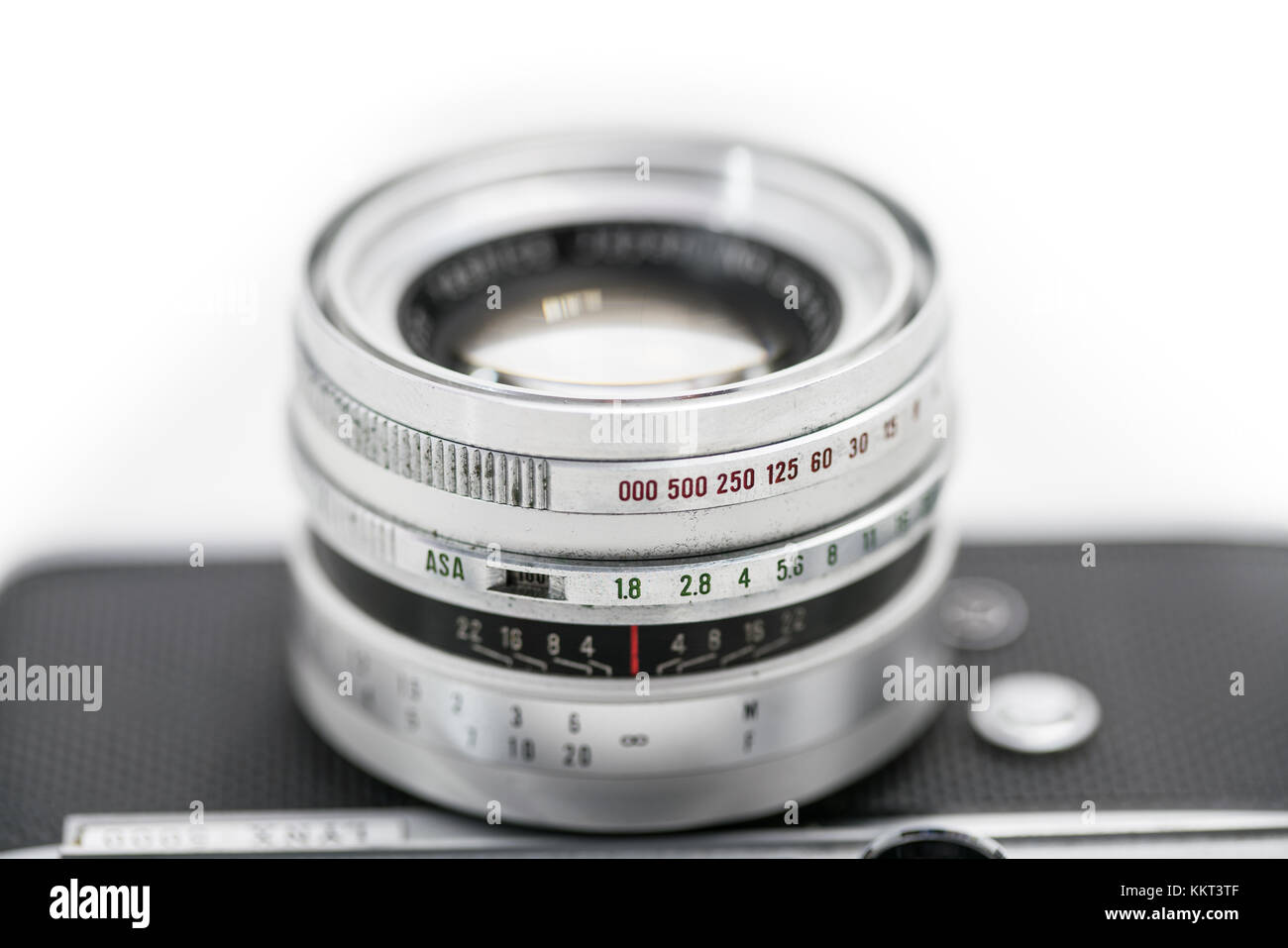 Very Old Vintage Film Camera, Macro Studio Shot On white Background ...