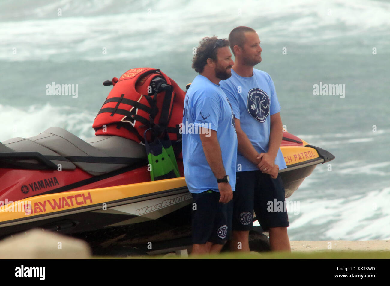 BOCA RATON, FL - FEBRUARY 24: Actor Dwayne Johnson on the beach filming ...
