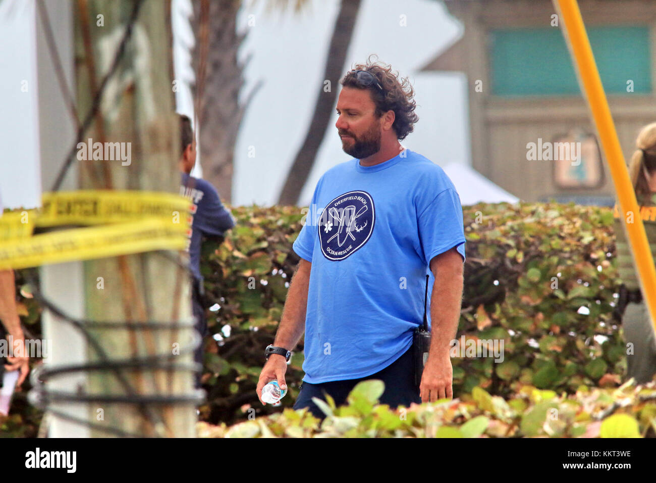BOCA RATON, FL - FEBRUARY 24: Actor Dwayne Johnson on the beach filming ...