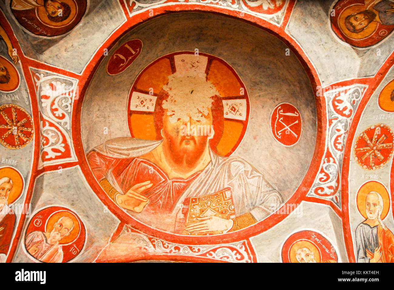 Frescos inside of the Dark Church, in Cappadocia, Turkey Stock Photo ...