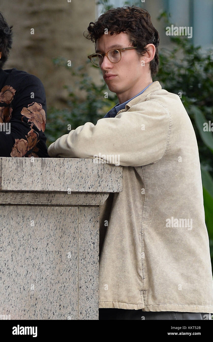 NEW YORK, NY - OCTOBER 12: Callum Turner on location of the film set ...