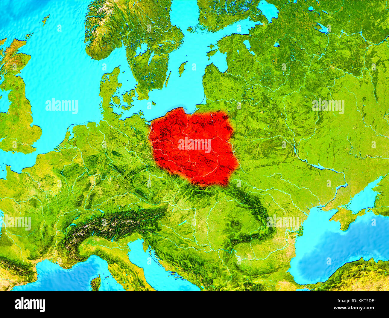 Poland map highlighted hi-res stock photography and images - Alamy