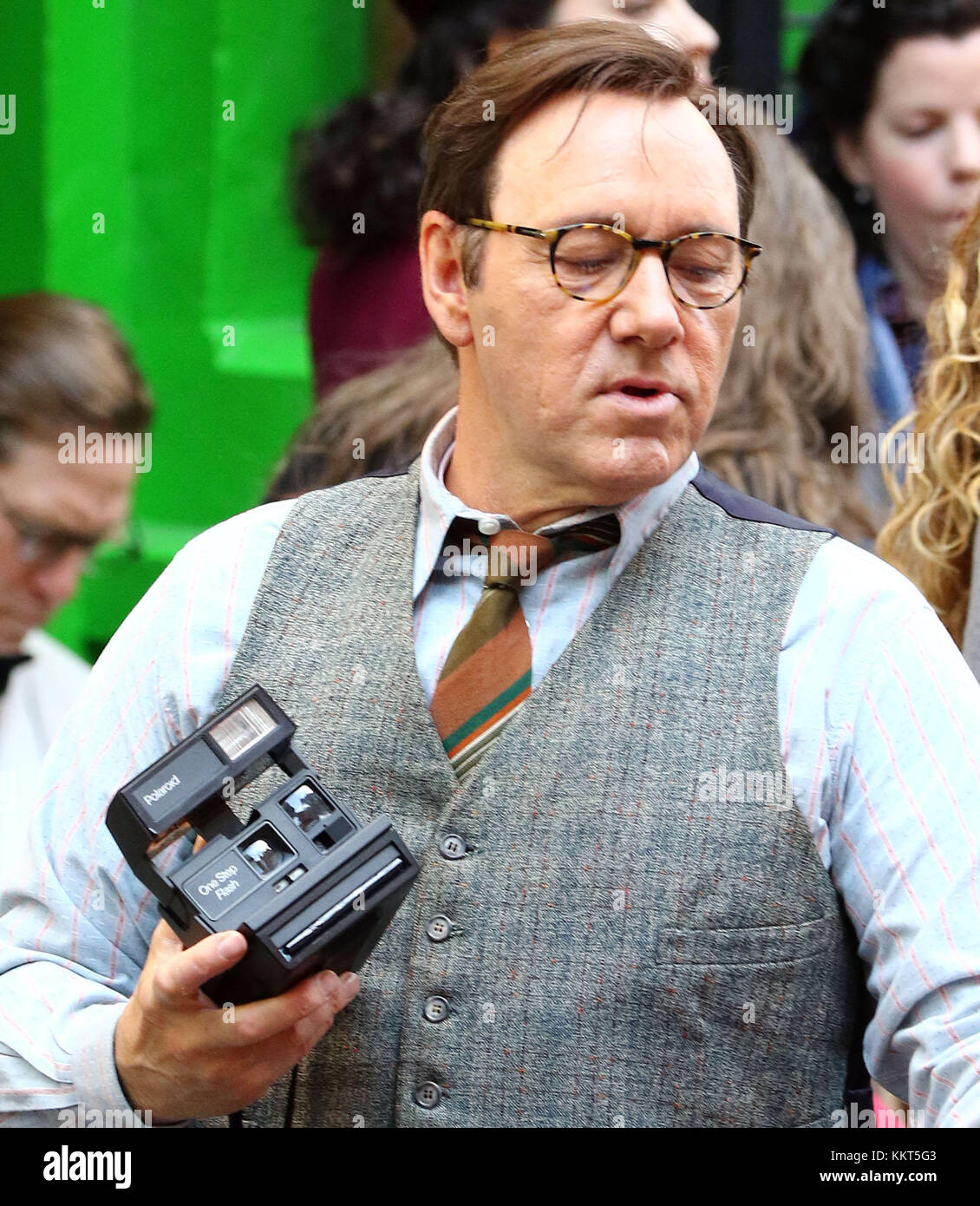 NEW YORK, NY - MAY 11: Nicholas Hoult and Kevin Spacey are seen filming ...