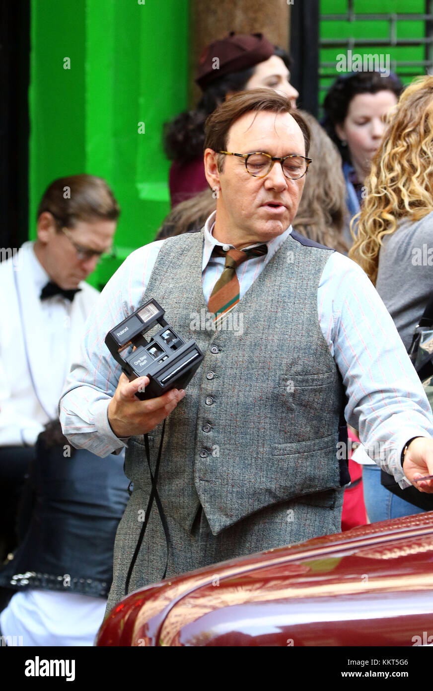 NEW YORK, NY - MAY 11: Nicholas Hoult and Kevin Spacey are seen filming ...