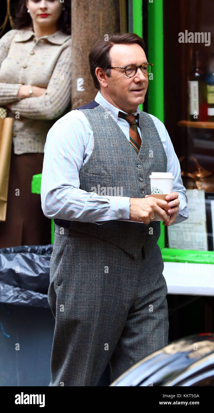 NEW YORK, NY - MAY 11: Nicholas Hoult and Kevin Spacey are seen filming ...