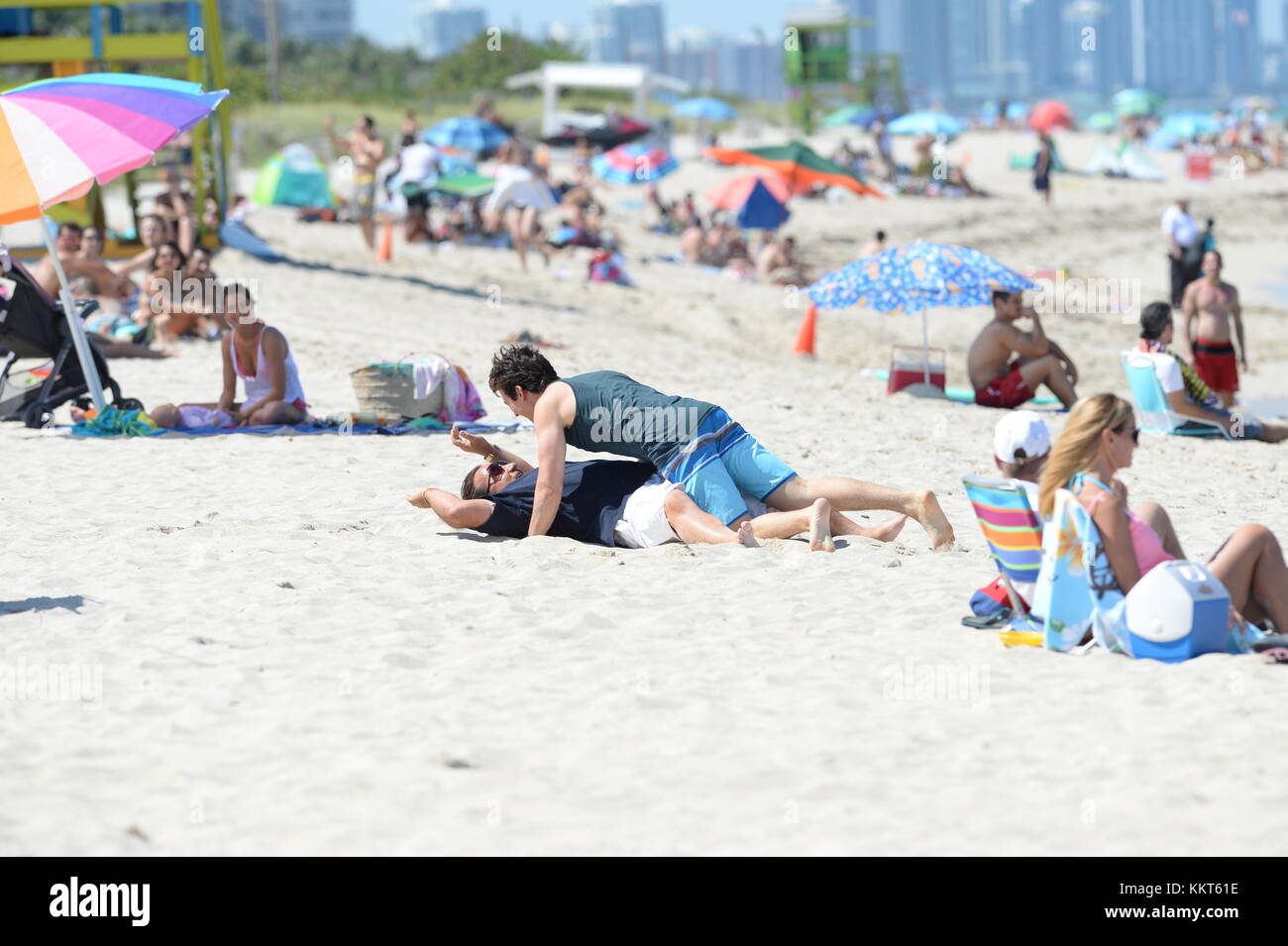 MIAMI BEACH, FL - MAY 08: Miami set of Arms and Dudes on May 8, 2015 in ...