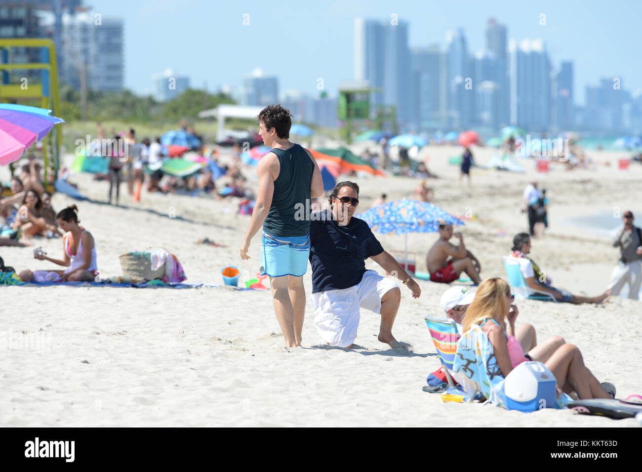 MIAMI BEACH, FL - MAY 08: Miami set of Arms and Dudes on May 8, 2015 in ...