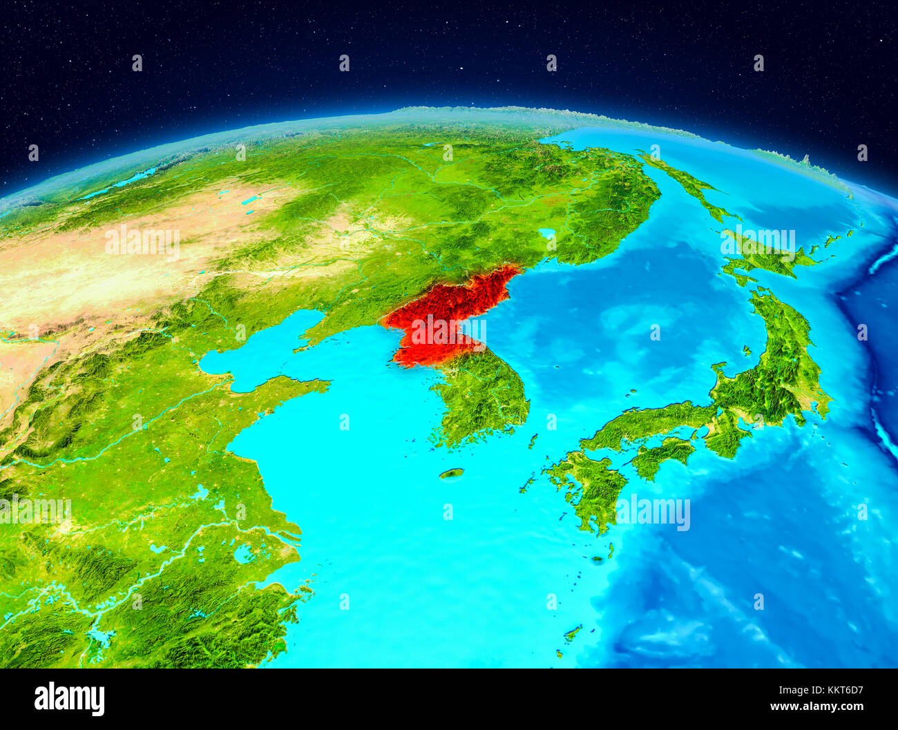 Satellite image korea hi-res stock photography and images - Alamy
