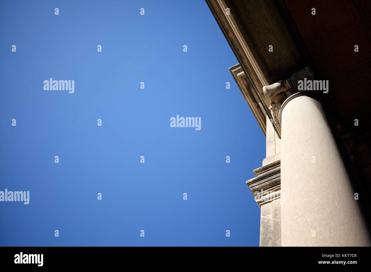 Historic Doric column on an old building supporting an open air portico ...