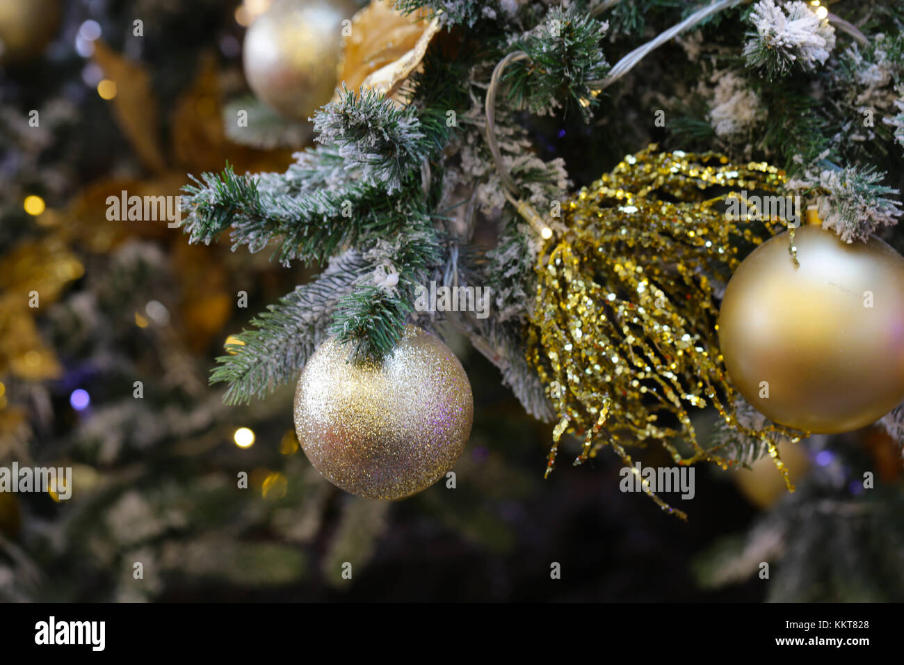 elements of Christmas tree decorations Stock Photo - Alamy