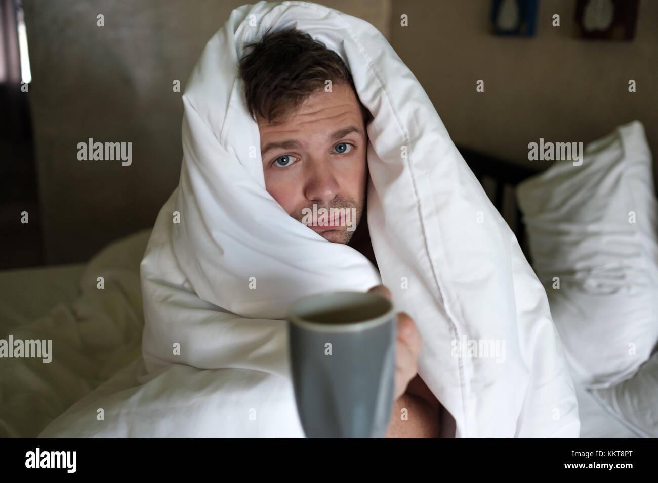 Person in bed flu hi-res stock photography and images - Alamy