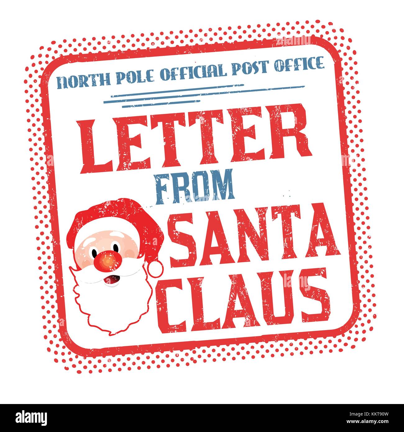 Letters from Santa grunge rubber stamp on white background, vector ...