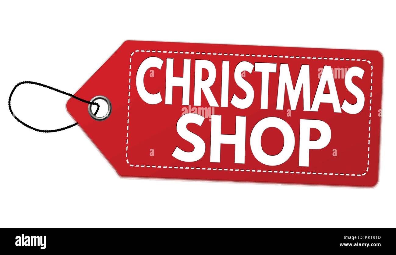 Christmas shop label or price tag on white background, vector ...
