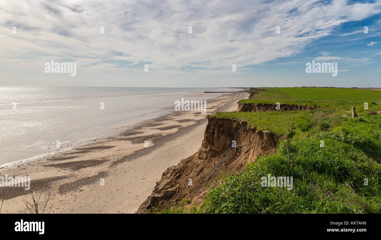 Yorkshire coast at Barmston Beach, near Bridlington, East Riding of ...