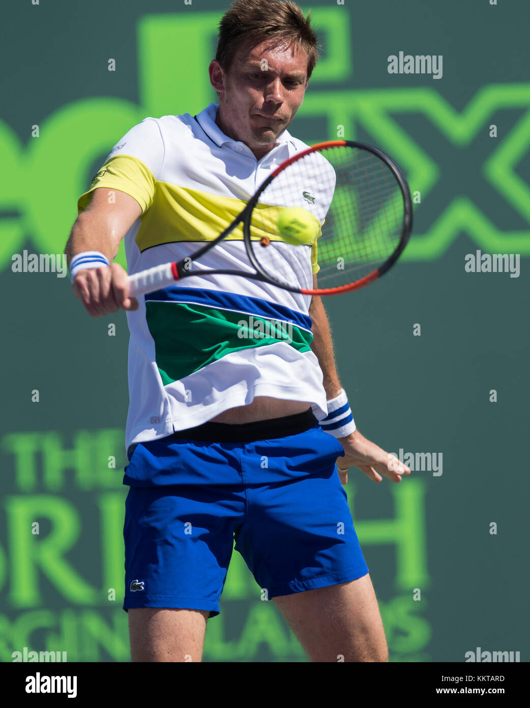 KEY BISCAYNE, FL - MARCH 28: Nicolas Mahut on day 9 of the Miami Open ...