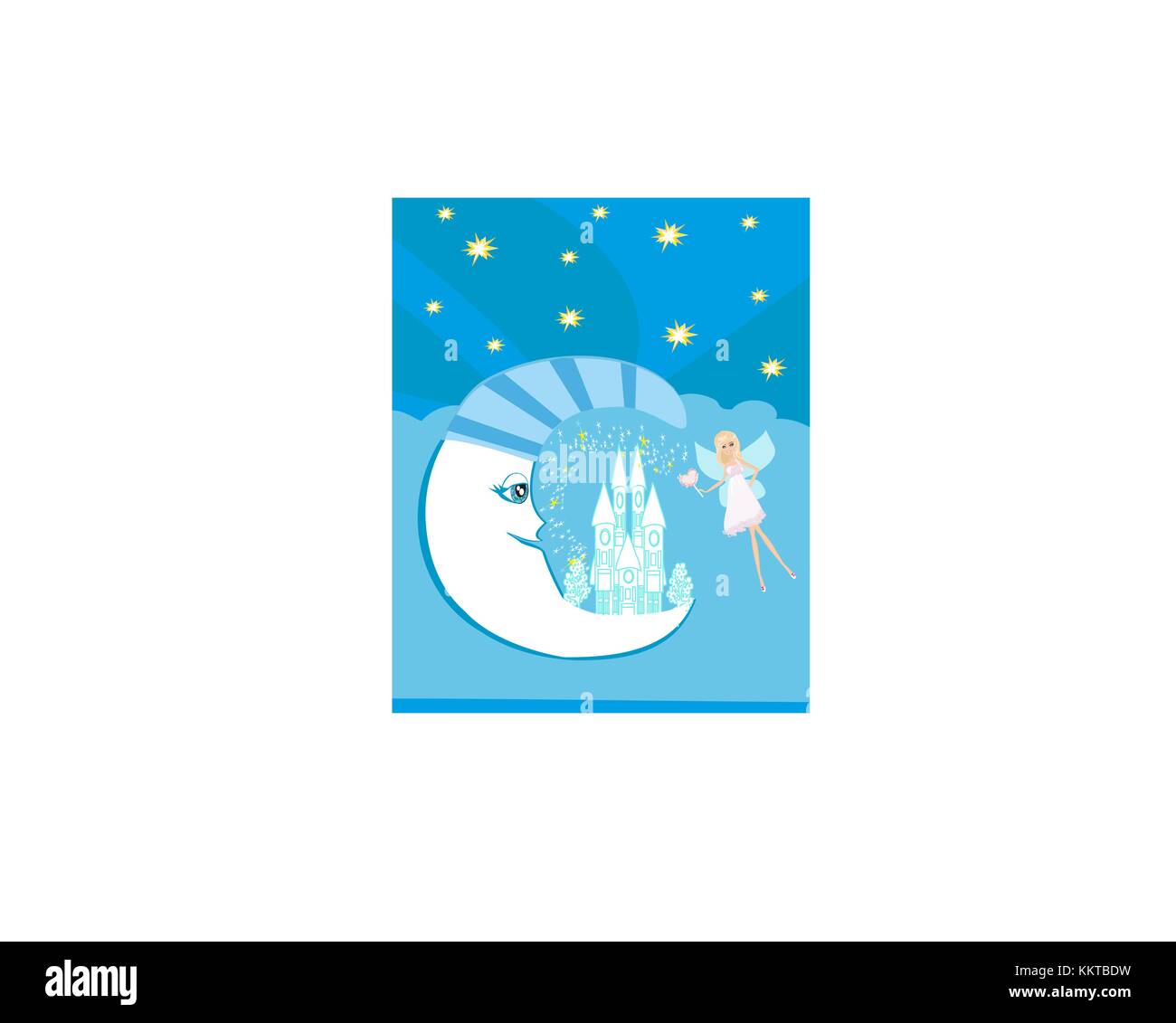 Fairy on moon Stock Vector Image & Art - Alamy