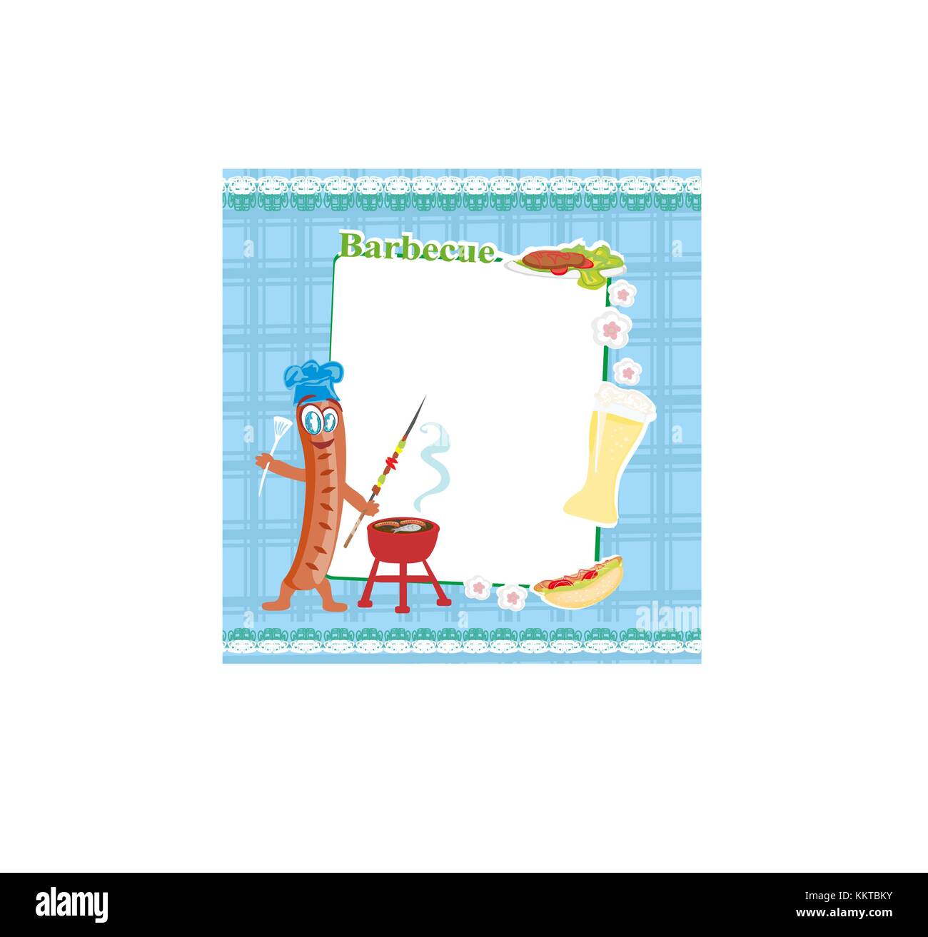 Barbecue Party funny Invitation card Stock Vector Image & Art - Alamy