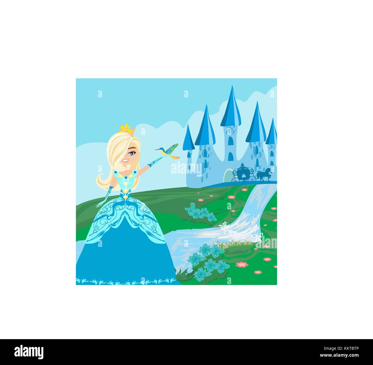 Little castle with garden Stock Vector Images - Alamy