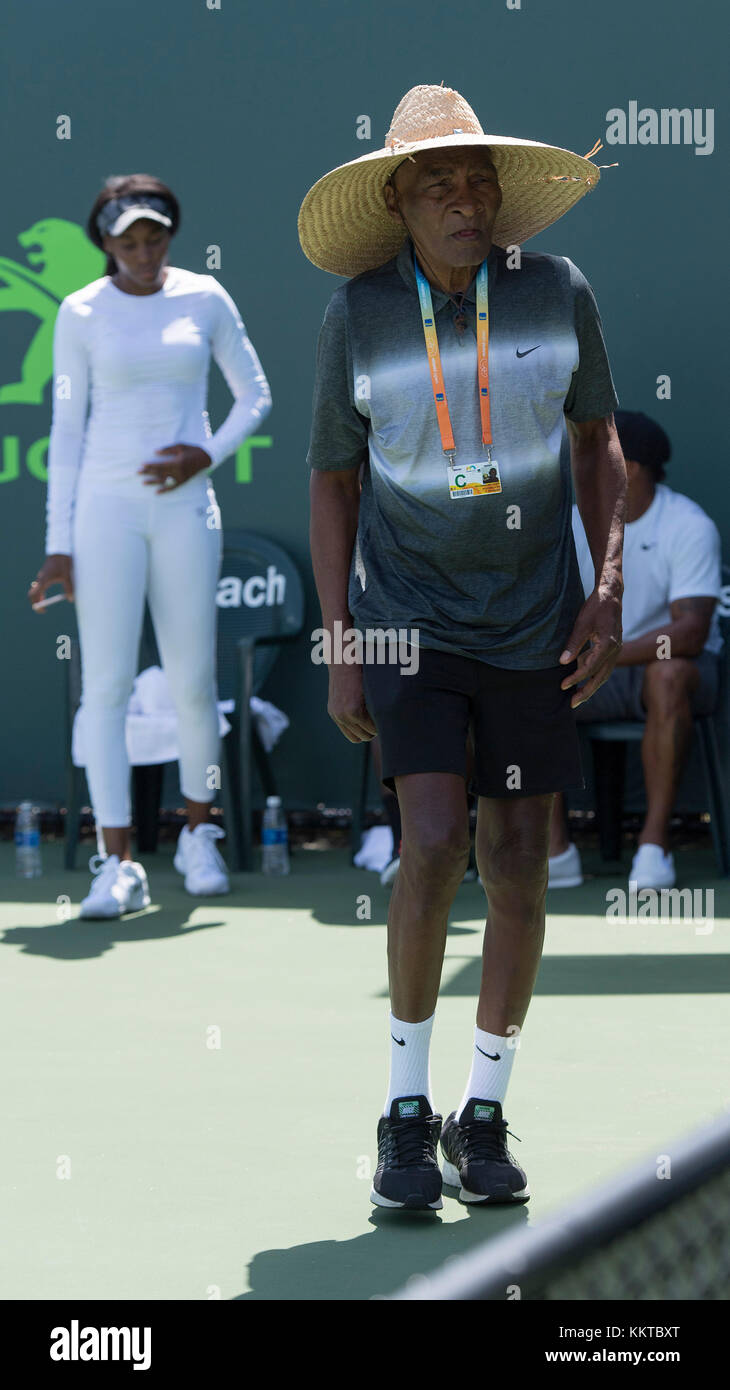 KEY BISCAYNE, FL - MARCH 26: Venus Williams father Richard Williams ...