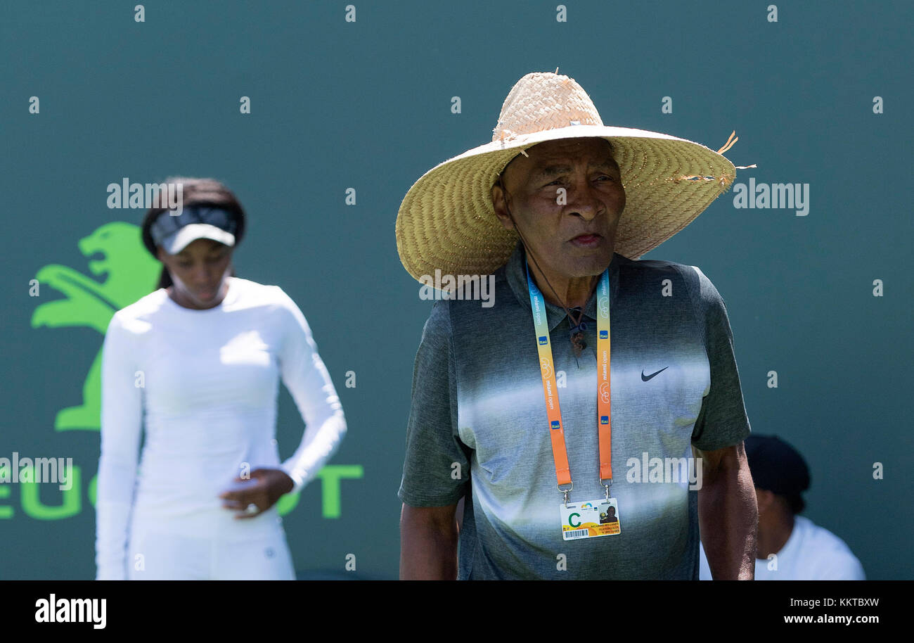 KEY BISCAYNE, FL - MARCH 26: Venus Williams father Richard Williams ...