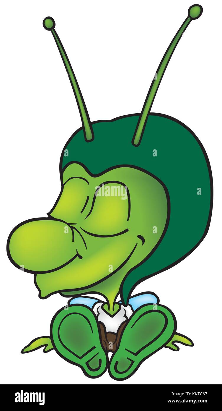 Green Bug Sitting and Relaxing Stock Vector Image & Art - Alamy