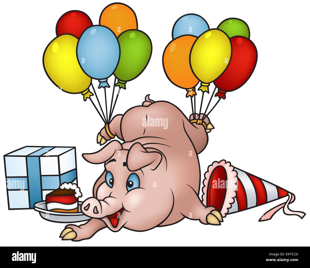 Birthday Piglet with Balloons Stock Vector Image & Art - Alamy