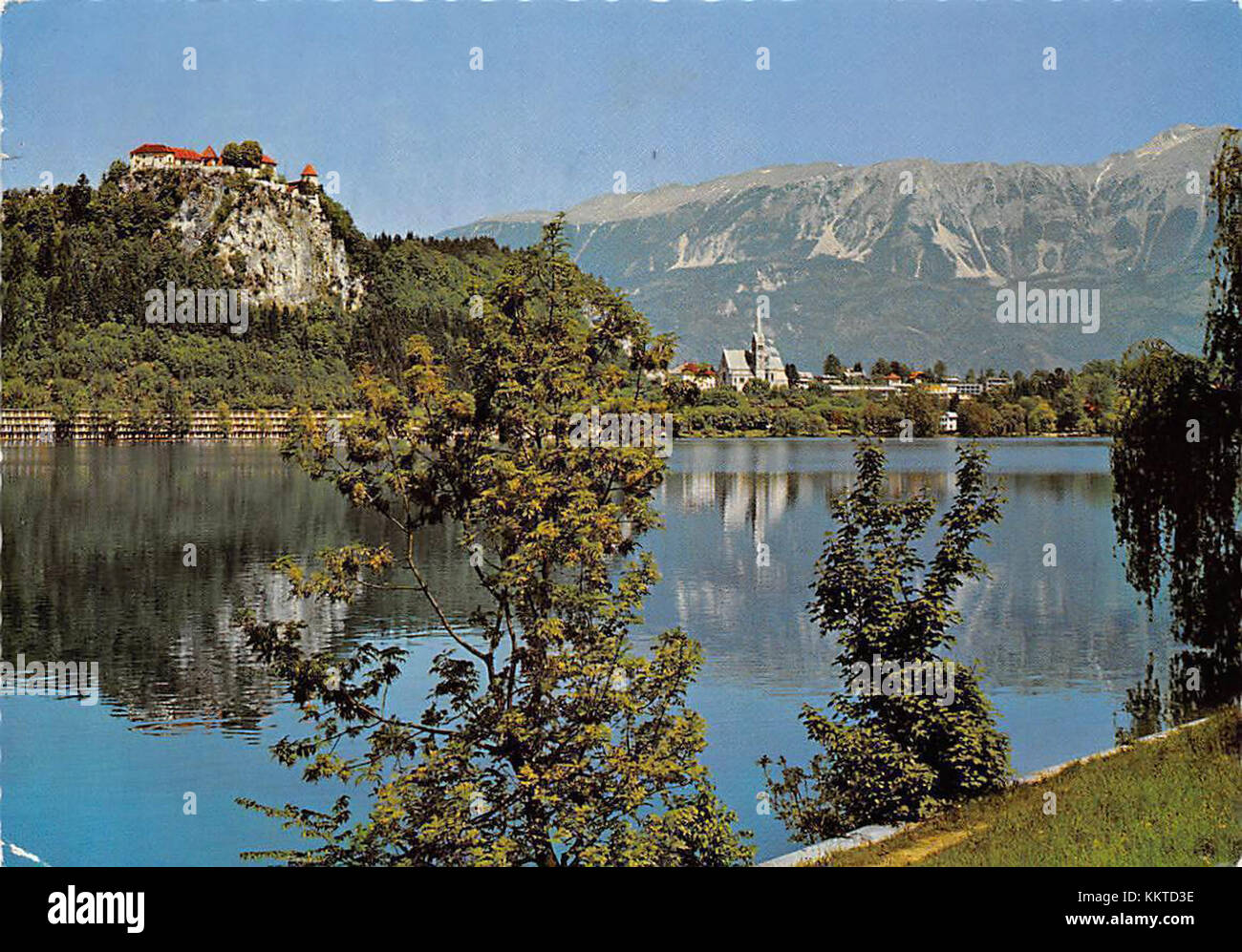 The postcard from Bled, dated 1969, captures a historical image of this ...