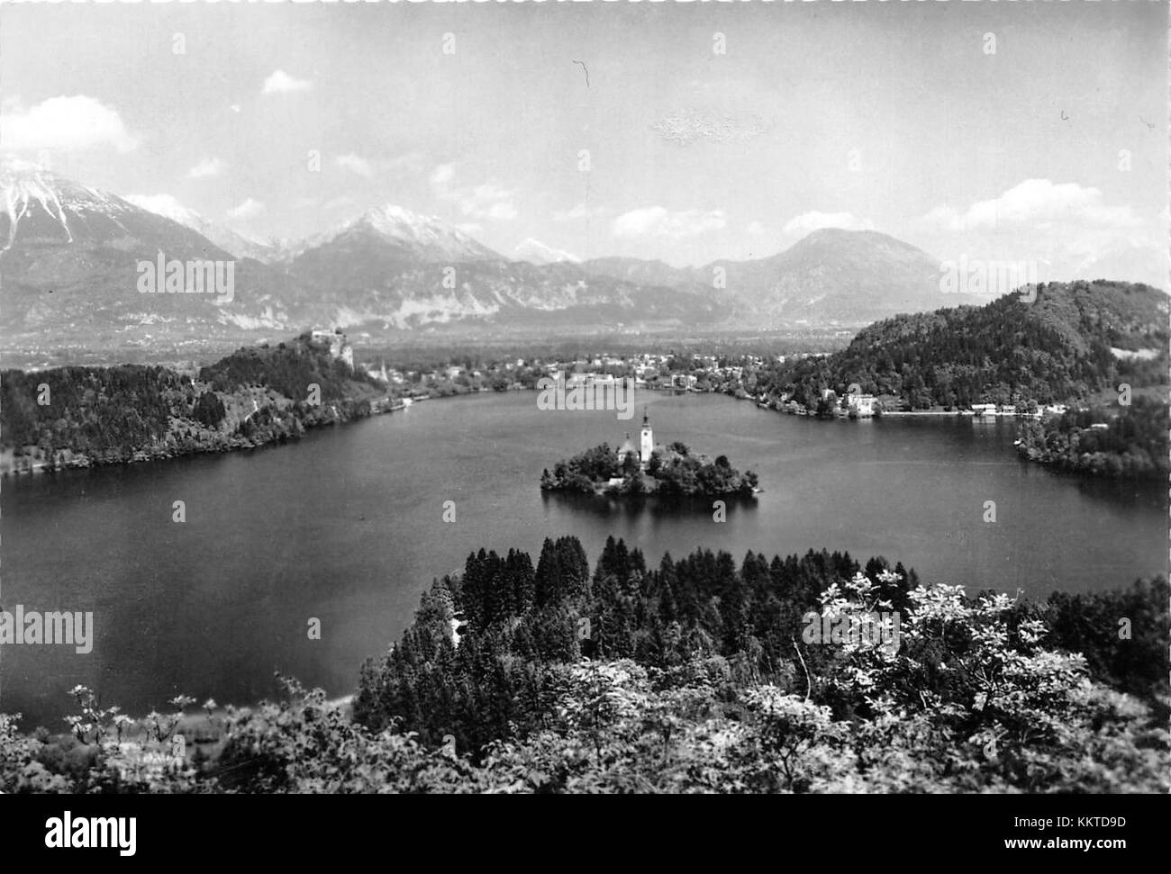 A 1965 postcard from Bled, Slovenia, showcasing the scenic beauty of ...