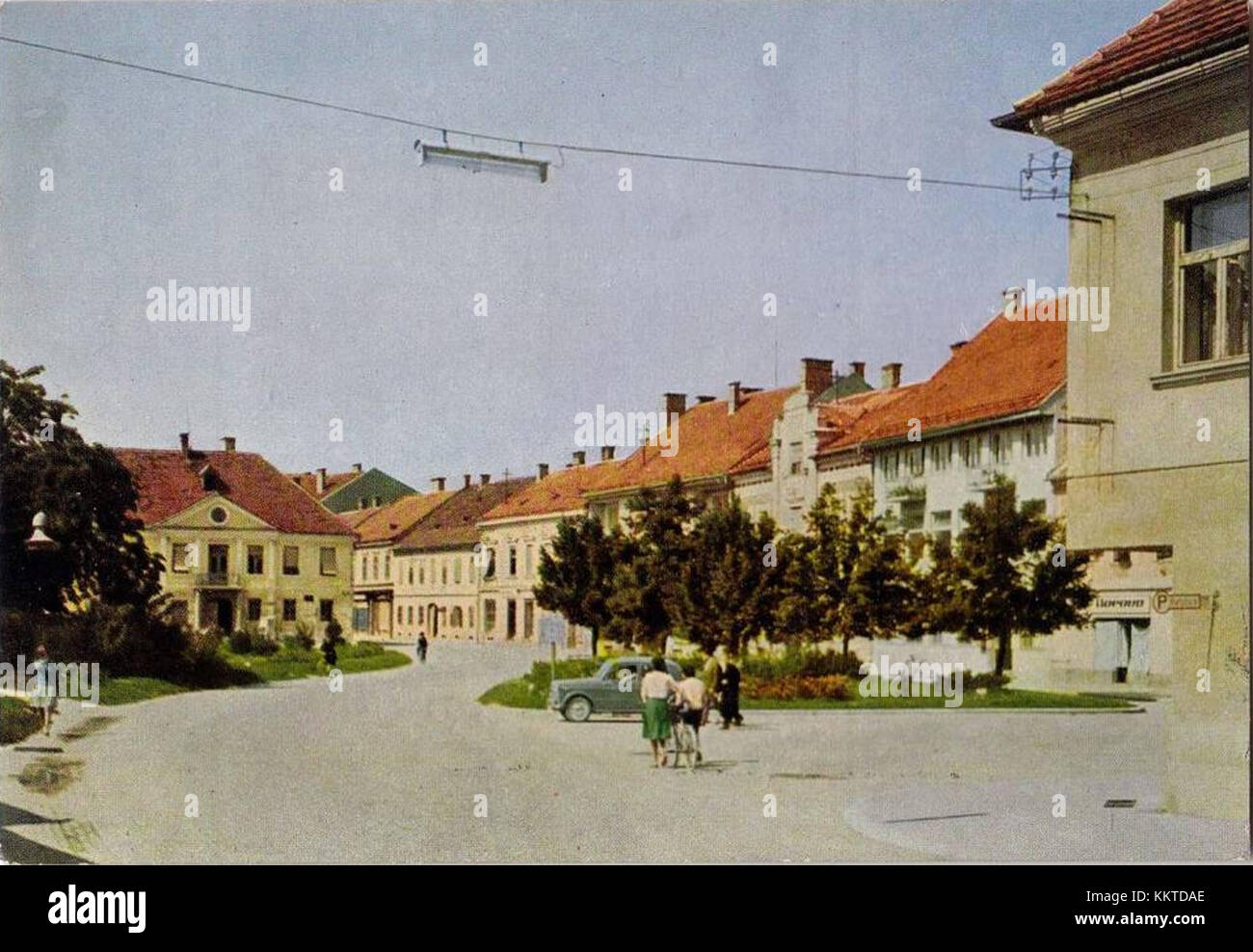 A vintage postcard depicting the town of Ljutomer in 1965, capturing a ...