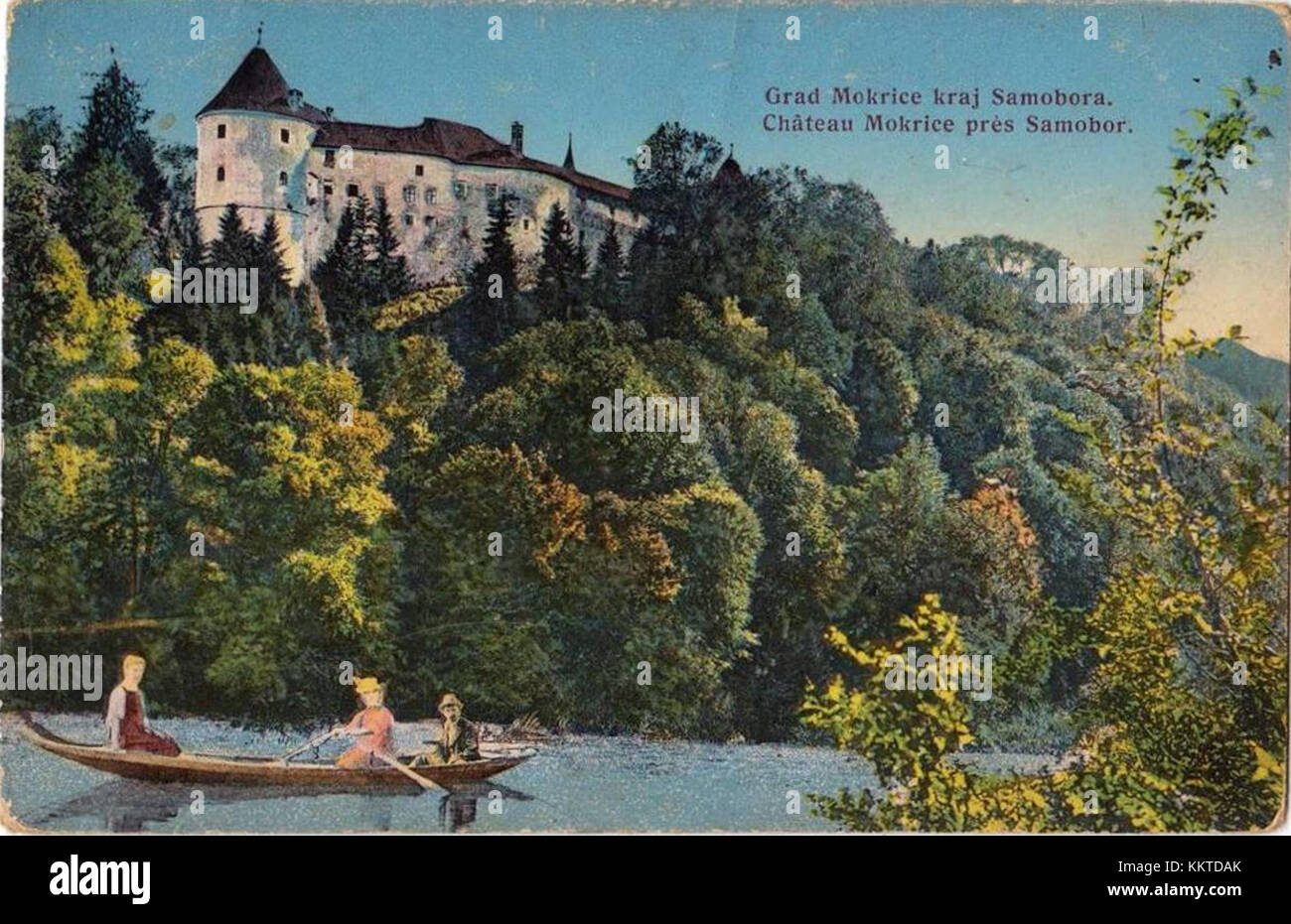 A 1912 postcard of Mokrice Castle, located in Slovenia. The castle is a ...