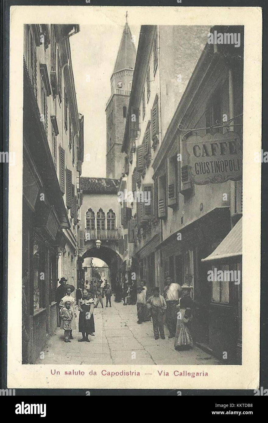 This postcard from 1910 depicts the city of Koper, Slovenia. Known for ...